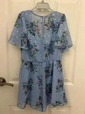 Dresses | Blue Floral Jumper Sz 7 | Poshmark